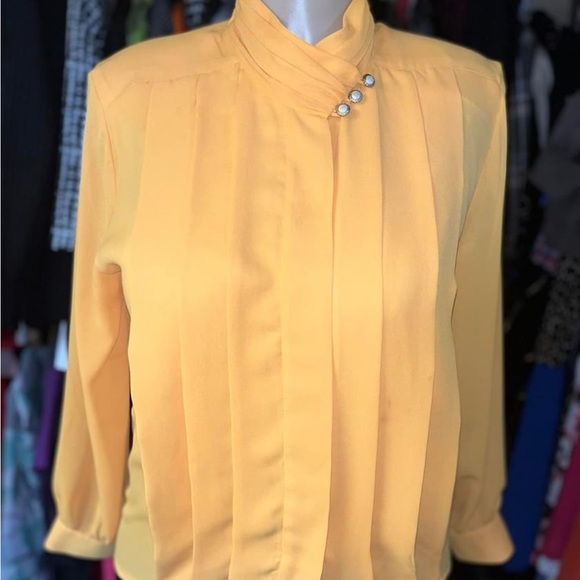 Notations | Tops | Gold Pearl Embellished Button Up Blouse 2 | Poshmark